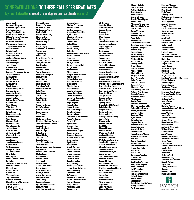 Graduation Information - Ivy Tech Community College